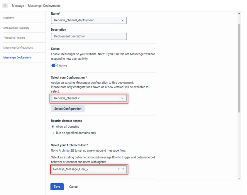 Add genesys chat channel - Kore ai Docs