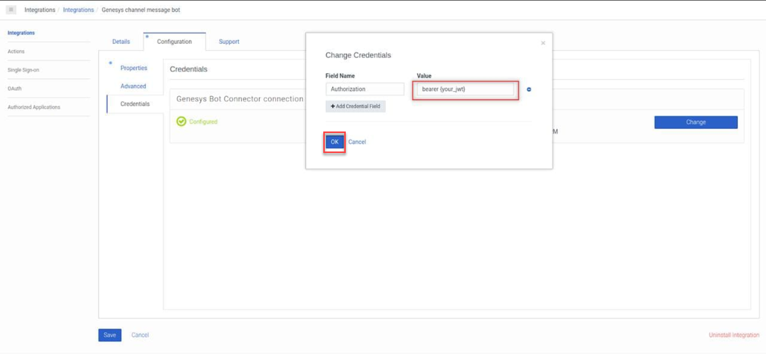 Add genesys chat channel - Kore ai Docs