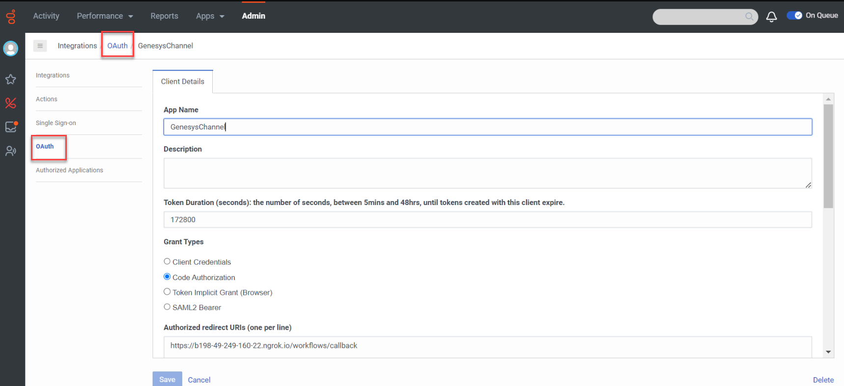 Adding Genesys Cloud CX Messaging as a Channel - Kore ai Docs