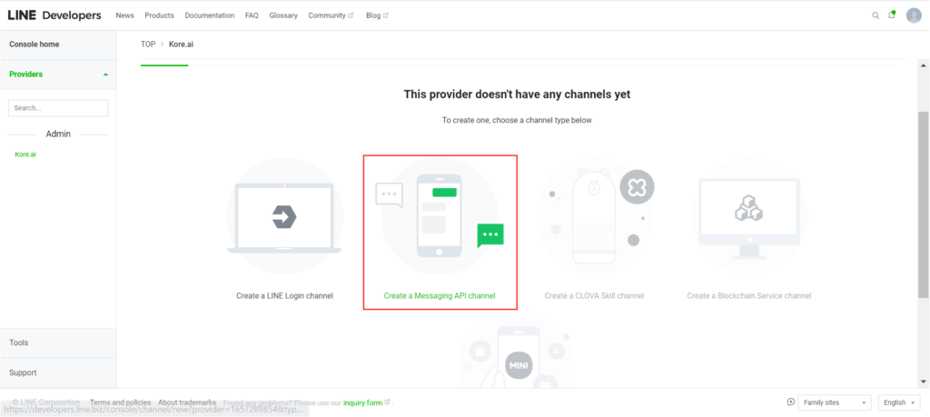 Adding the LINE Channel - Kore ai Docs
