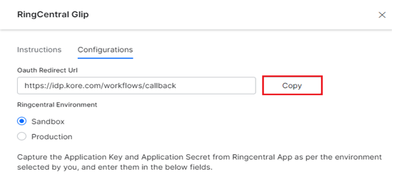 Add ringcentral glip channel - Kore ai Docs