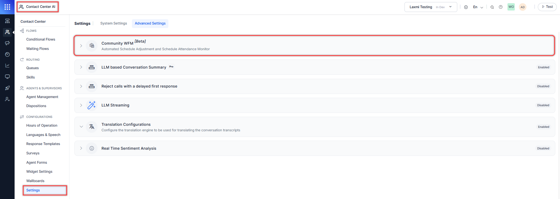 Community WFM [Beta] - Kore ai Docs