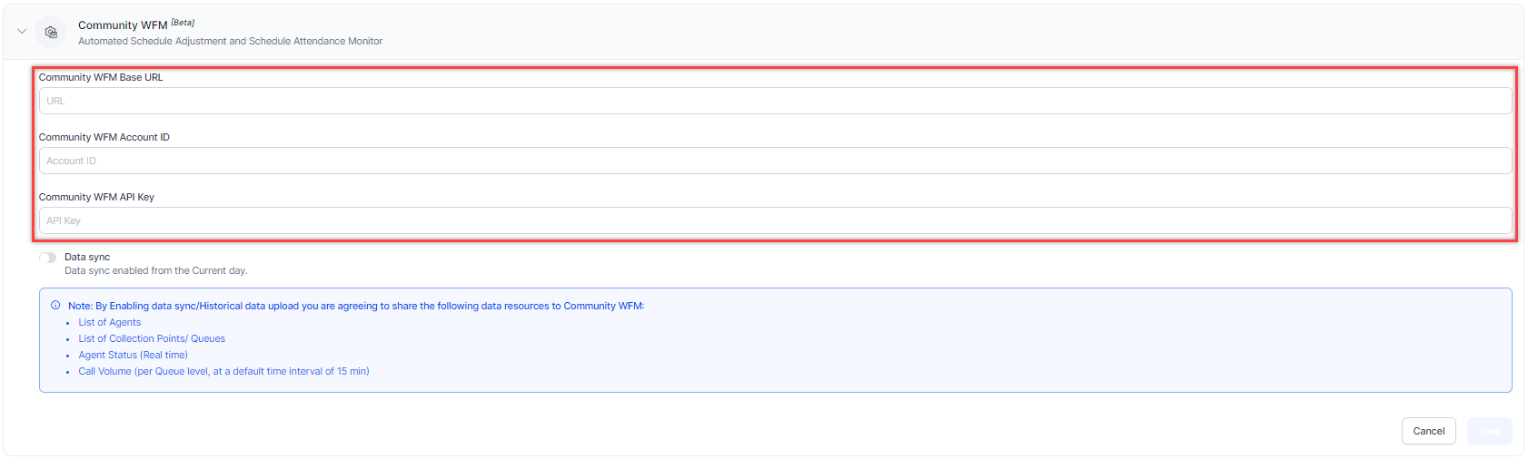 Community WFM [Beta] - Kore ai Docs