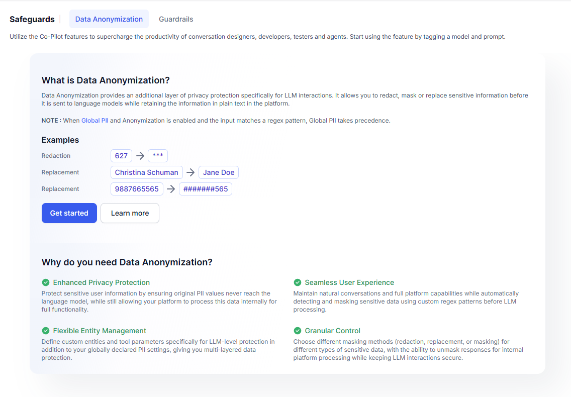 Data Anonymization - Kore ai Docs