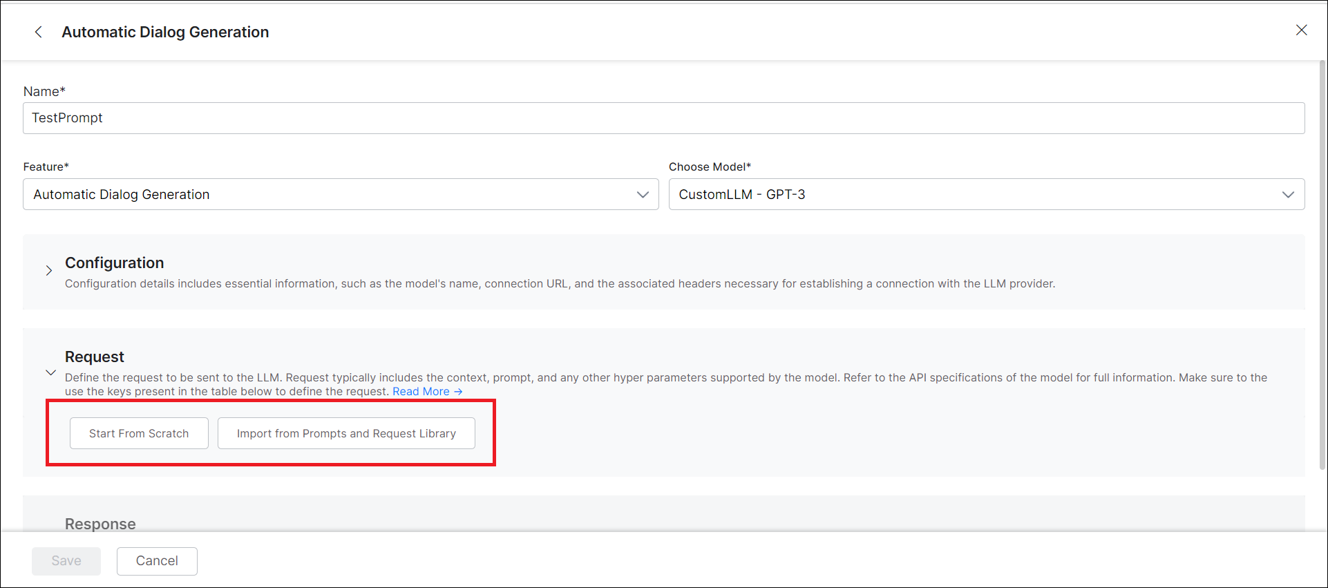 Add Custom Prompts - Kore ai Docs