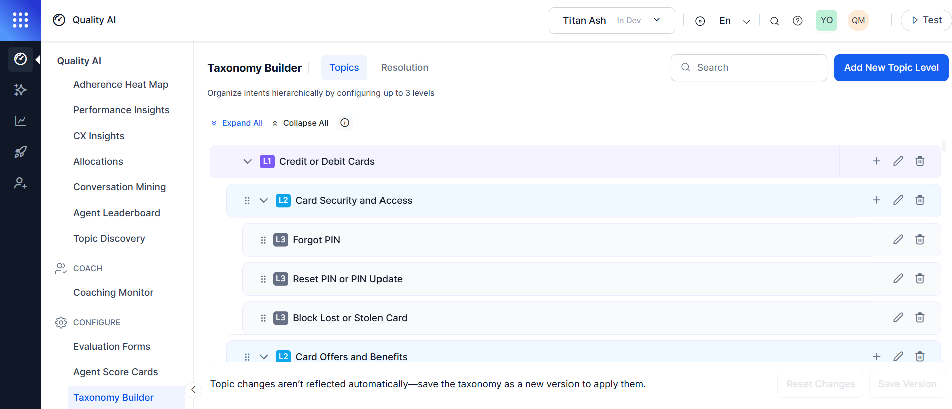 Taxonomy Setup - Kore ai Docs